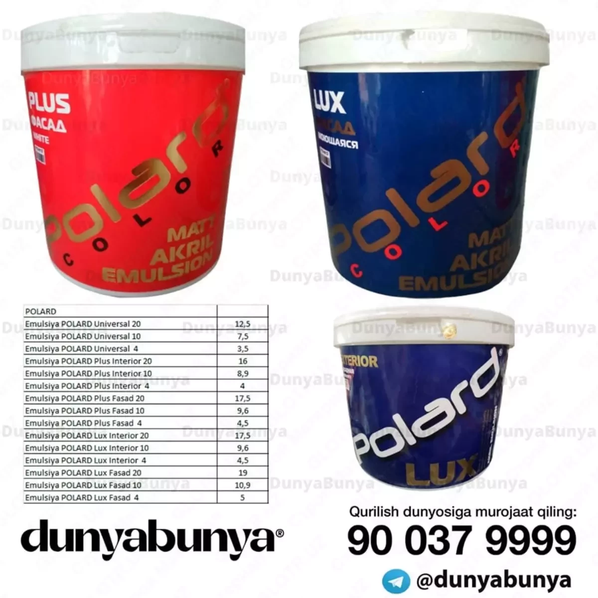 Эмульсия POLARD Lux Fasad 20 в Ташкенте, цена 19 доллар от Dunyabunya, купить в Ташкенте на ...