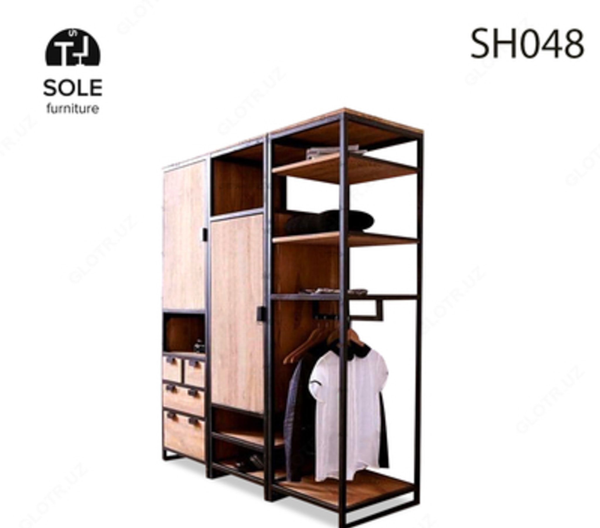 Шкаф в стиле лофт "SH048" в Ташкенте, цена 6500000 от SOLE Furniture, купить в Ташкенте на ...